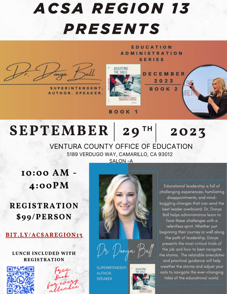 ACSA Region 13 Professional Learning – Dr. Donya Ball – ACSA Region 13